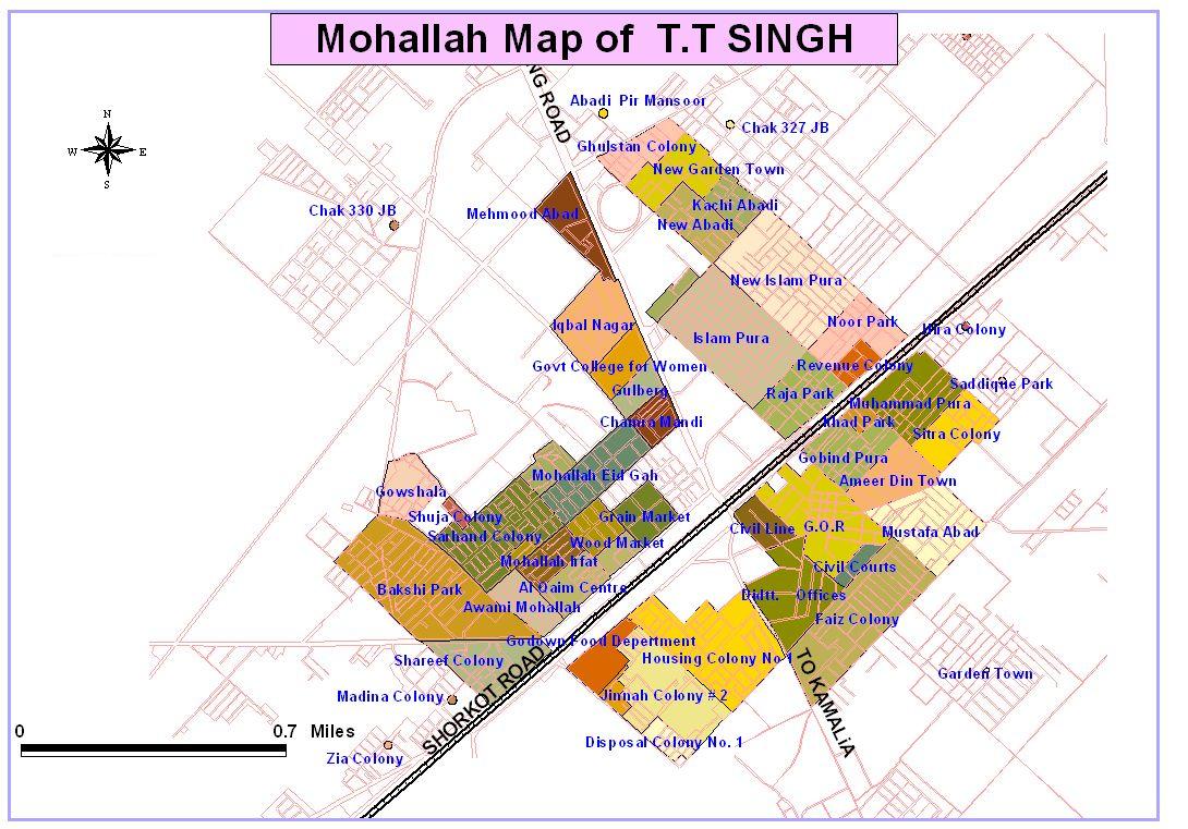 Toba Tek Singh City – Street or Mohallah Map – Paki Mag